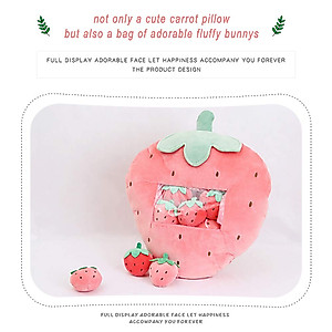 REFAHB Cute Throw Pillow Stuffed Strawberry Toys Removable Fluffy Creative Gifts for Teens Girls Kids,