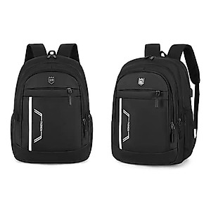 RRRWEI Laptop Backpack 15.6 Inch Slim Computer Bag,Business Travel Anti Theft Durable Backpack Usb Charging Port,For College School (black)