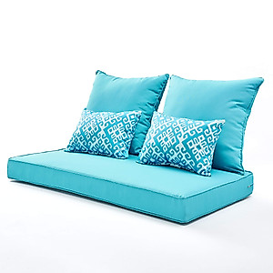 ARTPLAN Patio Deep Seating Loveseat Cushions All Weather Chair Outdoor Cushions Set of 5 for Patio Outdoor Furniture