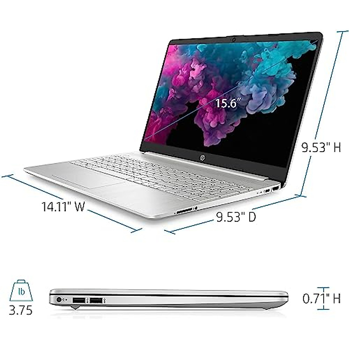 HP 15.6 Inch Touchscreen Laptop for Business, College Students, 11th Gen Intel Core i5-1155G7, Windows 11 Pro, 16GB RAM, 1TB SSD, Wi-Fi 5, Bluetooth, Long Battery Life, Silver, PCM