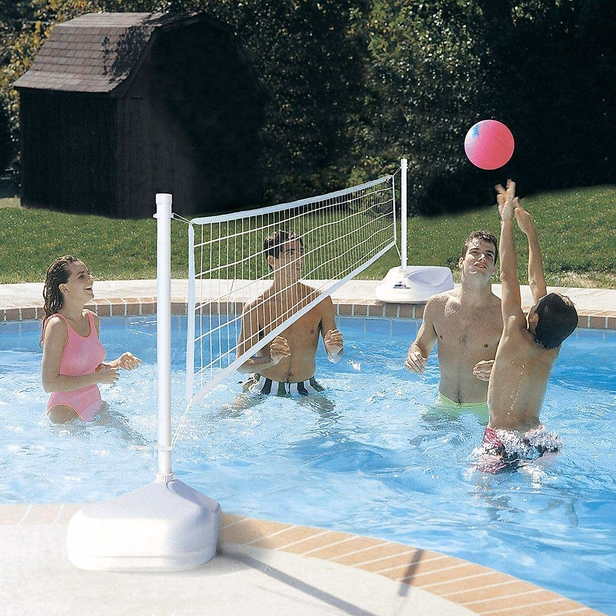 Dunn-Rite Clear Shot 2-in-1 Full Court Pool Basketball & Volleyball Game Set