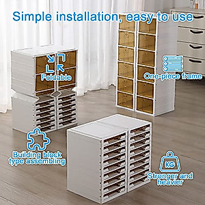 Stymeto Shoe Box Foldable Shoe Organizer Boxes, Installation-free Shoe Storage, Plastic Durable Materials Shoe Holder, Random combinations Shoes Rack(3 Layer)