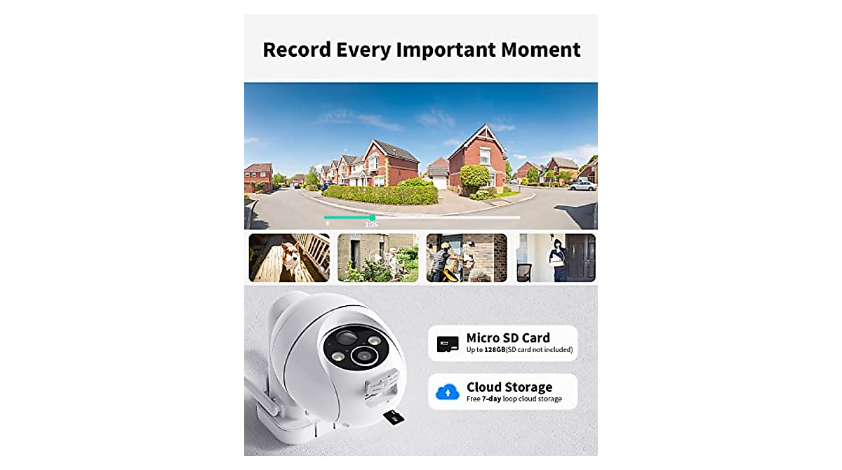 TKENPRO 2K Security Camera with Spotlight Night Vision