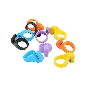 Agatige 10pcs Thread Cutter Rings, Ring Cutter Split Knife Plastic Thimble Sewing Rings Yarn Cutters Finger Ring Stitch Cutting Tools for Sewing, Knitting, Crafting