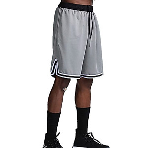 OPALOS 3 Pack Basketball Shorts for Men with Zipper Pockets,Active Athletic Shorts (Black.White.Grey, XXL)