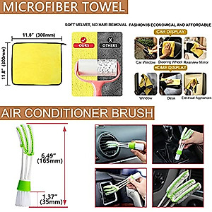 Nolimas 12Pcs Car Wheel & Tire Brush Kit,Including 17inch Long Wheel Brush,Short Handle Tire Brush,5pcs Detailing Brushes Kit & 3pcs Wire Brushes for Cleaning Car Wheels & Interior Exterior