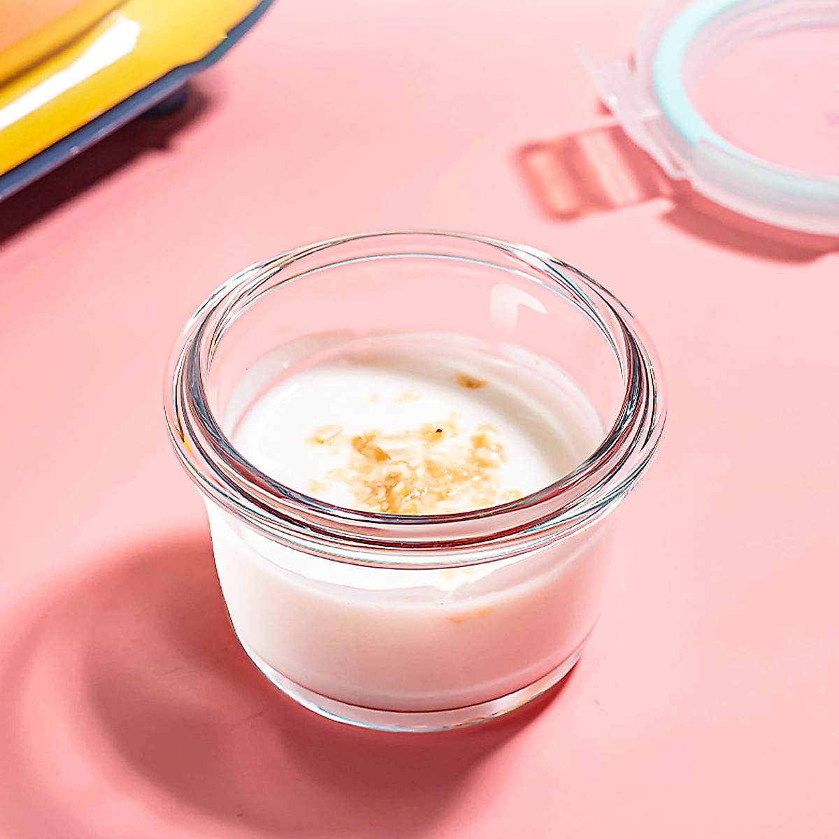 Mini Glass Food Storage Containers - 12 Pack 5 oz Small Glass Jars with Locking Lids - Airtight Food Containers - Freezer, Microwave, Dishwasher Safe