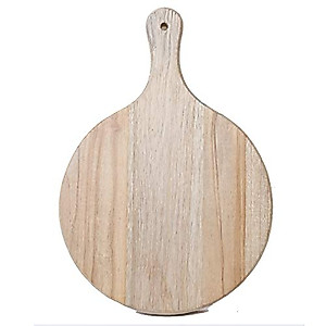 Acacia Wood Cutting Board with Handle 14 x 10 inches Vegetable Chopping and Serving Rustic Paddle for Bread Cheese Charcuterie and Pizza
