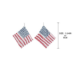 Madison Tyler Americana Collection USA Stars | Stripes Flag Chain Stud Earrings for Women