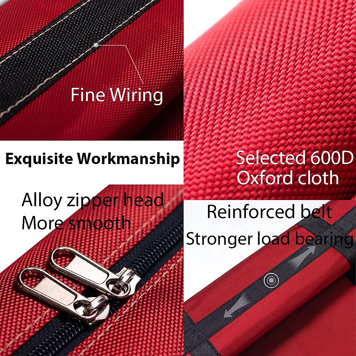 HikooLSS Small Christmas Tree Storage Bag 4Ft/5Ft Heavy Duty Reusable 600D Oxford Fabric Waterproof Dustproof Xmas Tree Bag/Container/Holder for Short Artificial Christmas Tree(39" X 12" X 24") Red