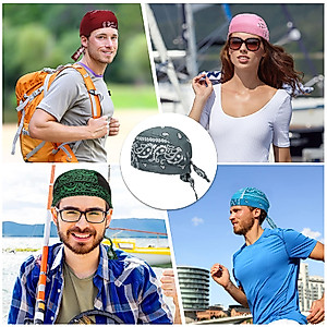 Huukeay 24 Pieces Do Rag Skull Caps Sweat-Wicking Beanie Cap Biker Skull Cap Paisley Bandana Cap Head Tie Cycling Cap Helmet Liner Skull Hat Quick-Drying Pirate Hats for Men Women, 24 Colors