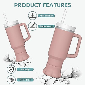 ORIHILL x Akisola Cat Paw Boot Sleeve, Silicone Bottom Cover Bumper for Water Bottle,Suitable for 40Oz Hydro Flask,Simple Modern and Stanley Tumbler,Stanley Silicone Boot (Pink Dusk)