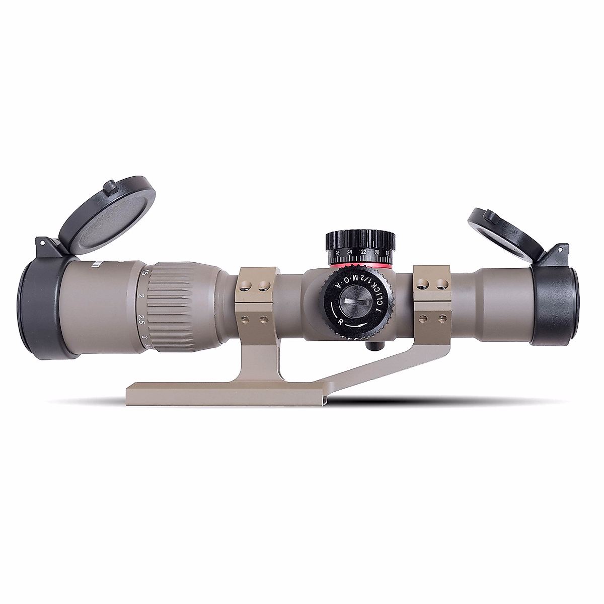 Monstrum G2 1-4x24 First Focal Plane FFP Rifle Scope | ZR305 H-Series Offset Scope Mount | Flat Dark Earth | Bundle