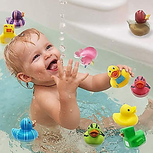 ArtCreativity Assorted Rubber Duckies for Kids and Toddlers - Pack of 12 Cute Duck Bath Tub Pool Toys in Multiple Characters, Fun Carnival Supplies, Birthday Party Favors for Boys and Girls
