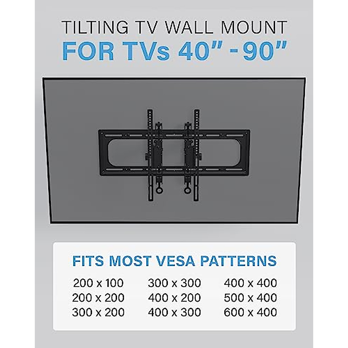 SANUS Advanced Tilt Premium Universal TV Wall Mount for 46” to 90” Flat-Panel TVs - Low Profile, Smooth Extension & Easy to Install - Model VLT6-B1