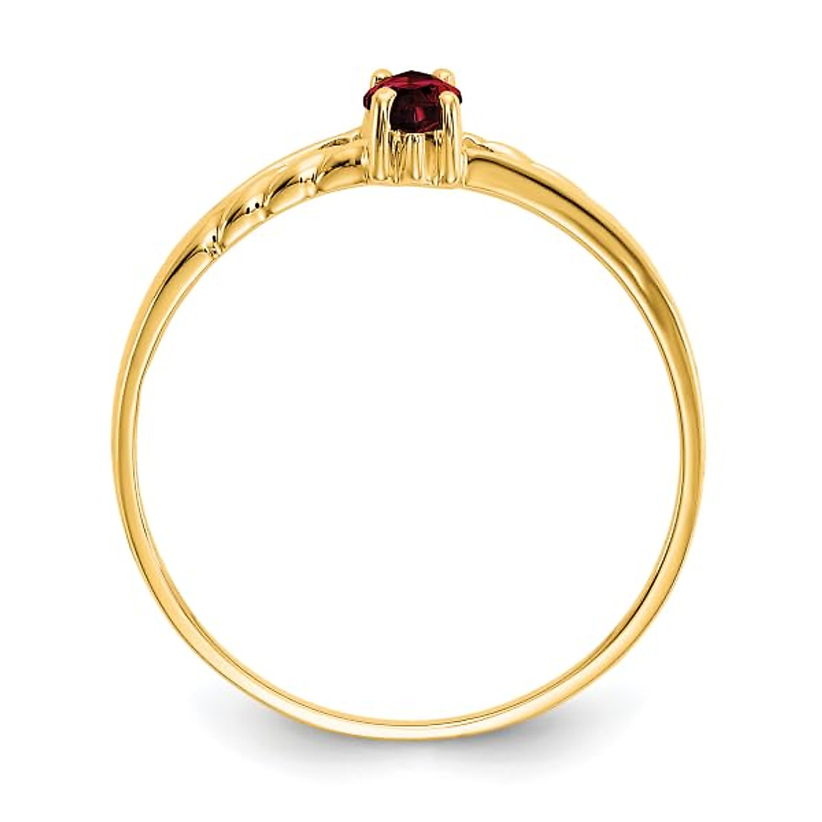 IceCarats 10K Yellow Gold Red Garnet Ring Gemstone Band January Birthstone Jewelry Size 7.00