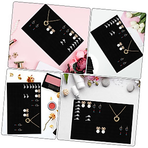 EXCEART 6 pcs Pad Tray Earrings Black Necklace Earring Selling Organizer Holder Storage Rings Sponge Ring Insert Mats Foam Showcase Pads Slots Jewelry Trays for Holders Display with