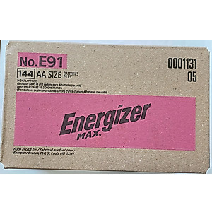 Energizer Max E91 AA Batteries - a case of 144 Counts AA Batteries - Made in The USA