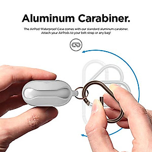 elago Waterproof Hang Active Case [Nightglow Blue] - Compatible with Apple AirPods 1 & 2, Supports Wireless Charging, Waterproof, Dust Proof, Added Carabiner