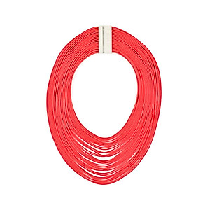 ZENZII Multi Strand Statement Bib Necklace for Women (Red)