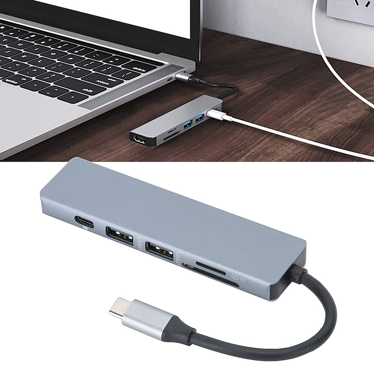 Omabeta Docking Station Adapter Type‑C Hub Adapter USB Type‑C Docking Station Adapter Compact Computer for Travel Home