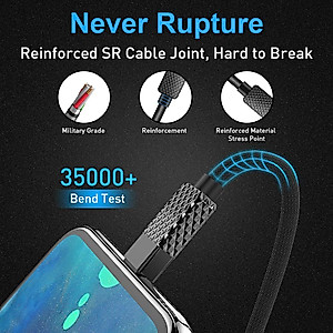 USB Type C Cable Phone Charger, 16FT/5M Type C Charging Cable with Braided Nylon for Samsung Galaxy S10 S9 S8 S20 Plus A51 A11, Note 10 9 8, PS5 Controller, USB C Charger