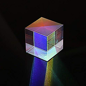 F-ber 1Pcs Optical Glass RGB Dispersion Prism X-Cube for Physics Teach Decoration Art 15x15x15mm/0.59'' x 0.59'' x 0.59"