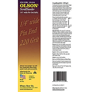 OLSON SAW SC91222BL Scroll Saw Sander with 1/4-Inch Wide 220 Grit, 4-Pack