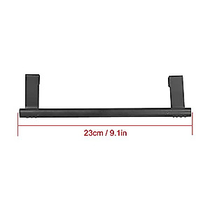 2PCS Over The Door Towel Rack, Black Hangable Towel Holders, 430 Stainless Steel Towel Rack, Punch Free Nail Free Cabinet Door Towel Rack, Kitchen Over Cabinet Towel Bar for Home Hotel(23cm)