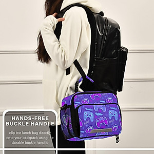 VIGTRO Cute Joysticks Gamepad Lunch Bag, Insulated Leakproof Lunch Box with Adjustable Shoulder Strap, Game Controller Joypad Reusable Cooler Tote Bag for Work,Office,Picnic,Travel