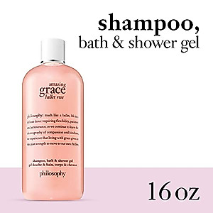 philosophy amazing grace ballet rose shampoo, bath & shower gel, 16 oz