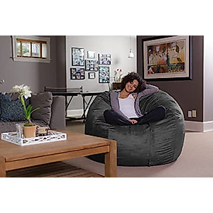 Sofa Sack - Plush Ultra Soft Bean Bags Chairs for Kids, Teens, Adults - Memory Foam Beanless Bag Chair with Microsuede Cover - Foam Filled Furniture for Dorm Room - Charcoal 5' (AMZBB-5SK-CS03)