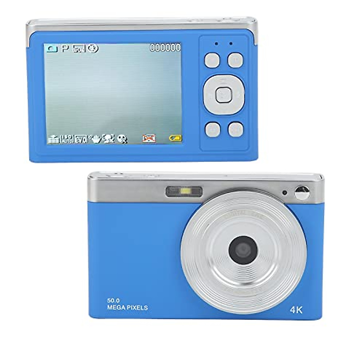 Focket Digital Camera, 4K 50MP Autofocus Vlogging Camera with 16X Digital Zoom, 2.88in LCD Screen Rechargeable Battery, Compact Kids Camera for Adults, Kids, Student, Teens, Beginners (Blue)