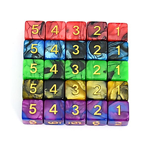 SmartDealsPro D6 Six Sides 16mm Two Color Dice for DND MTG PRG Wow Table Game (Color 2)