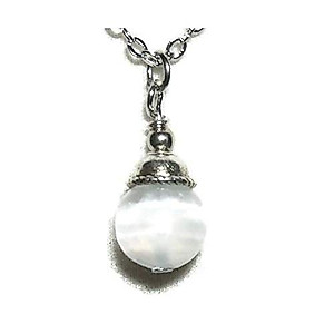 SELENITE NECKLACE Pendant OPEN CHAKRAS STRENGTHEN MEMORY CLARITY PROTECTION Metaphysical Sacred Stone Silver Plt