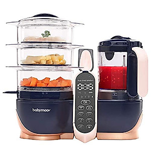 BabyMoov Duo Meal Station, 6 in 1 Touchscreen Baby Food Processor with Steamer | Multi-Speed Blender | Warmer | Puree | Defrosts | Sterilize | 500W Capacity Bundled with HogoR Organic Baby Food Maker Cookbook