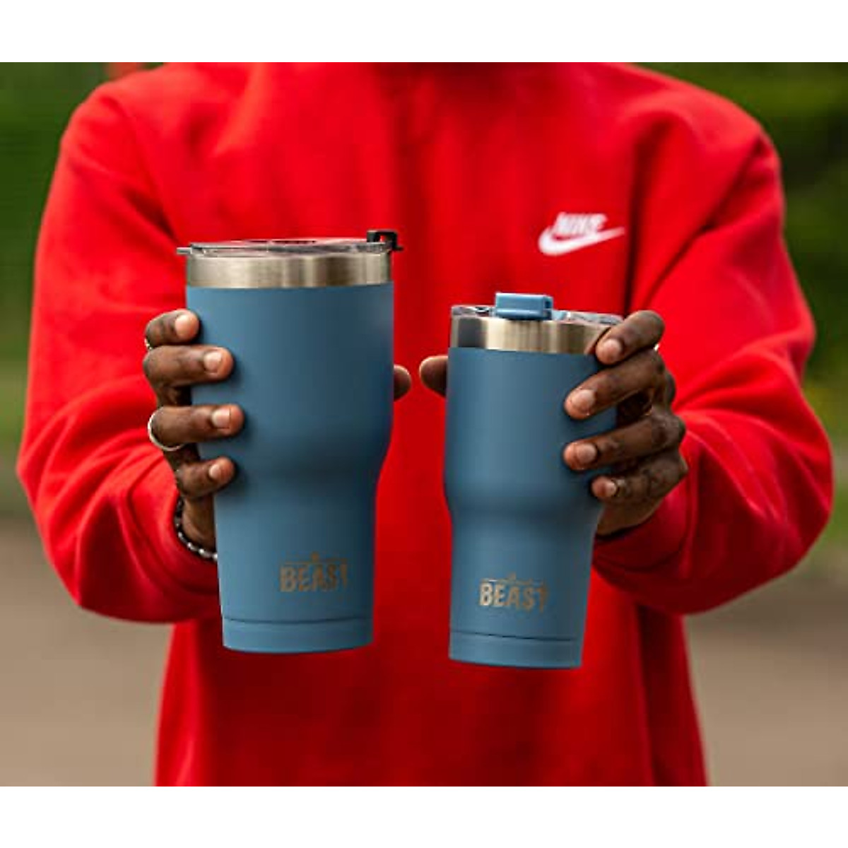 Beast 20 oz Tumbler Stainless Steel Vacuum Insulated Coffee Ice Cup Double Wall Travel Flask (Stormy Sky Blue)