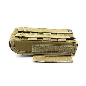 ALEONE Molle 25 Round 12 Gauge Shells Shotgun Reload Magazine Pouch Shotgun Ammo Pouch (Tan)