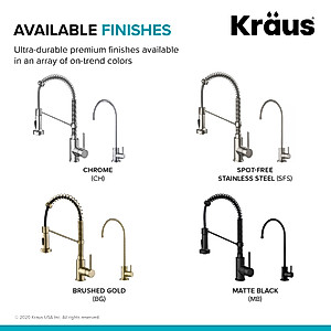 KRAUS Bolden Commercial Style Pull-Down Kitchen Faucet and Purita Water Filter Faucet Combo in Chrome, KPF-1610-FF-100CH