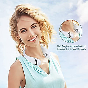 NC Portable Hanging Neck Sports Fan,Portable Neck Fans Can be Recharged, 5000 mAh Bladeless Neck Fan, Personal Neck Fan for Women and Men