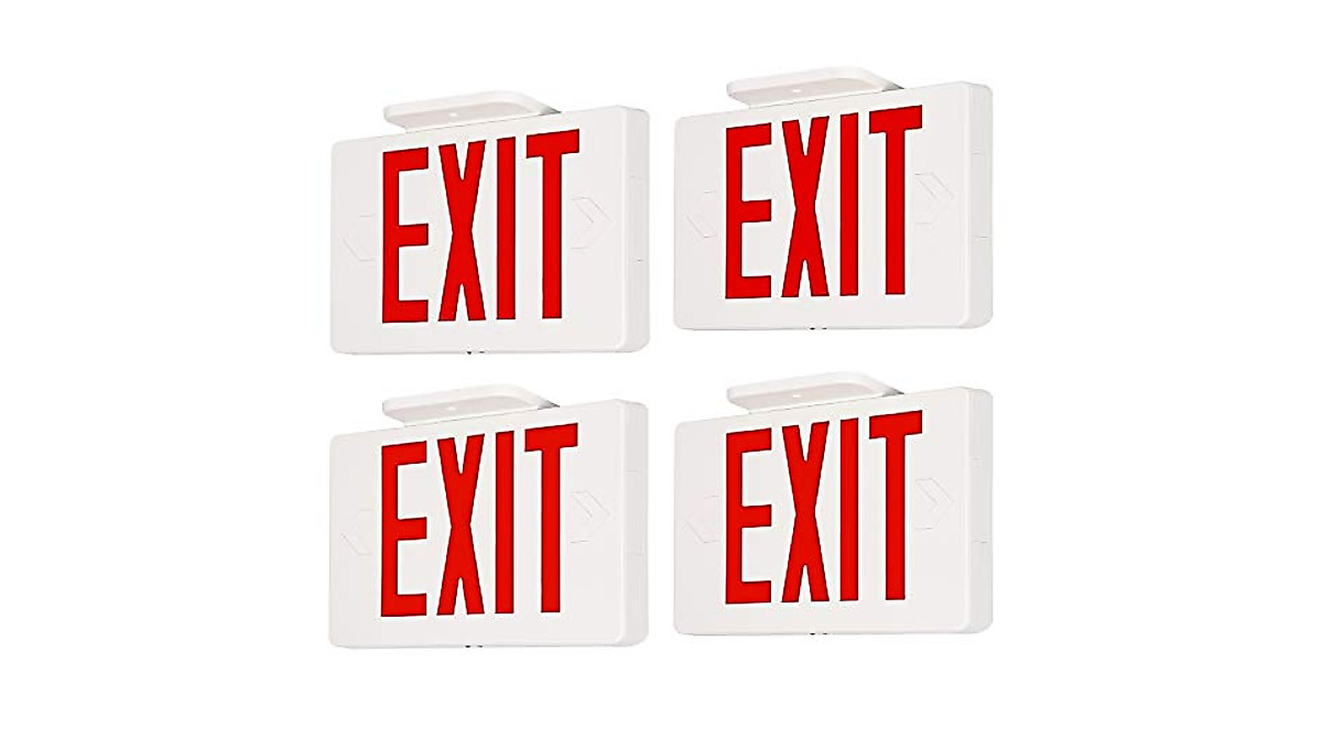 Hykolity Red LED Exit Sign - Durable & Easy to Install