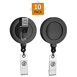 N1U 10 Pack Badge Reels Retractable with Swivel Alligator Clip - Retractable Badge Clips for Work - Retractable Badge Holders with Clip for Nurses - Durable Retractable ID Badge Clips in Bulk - N1U