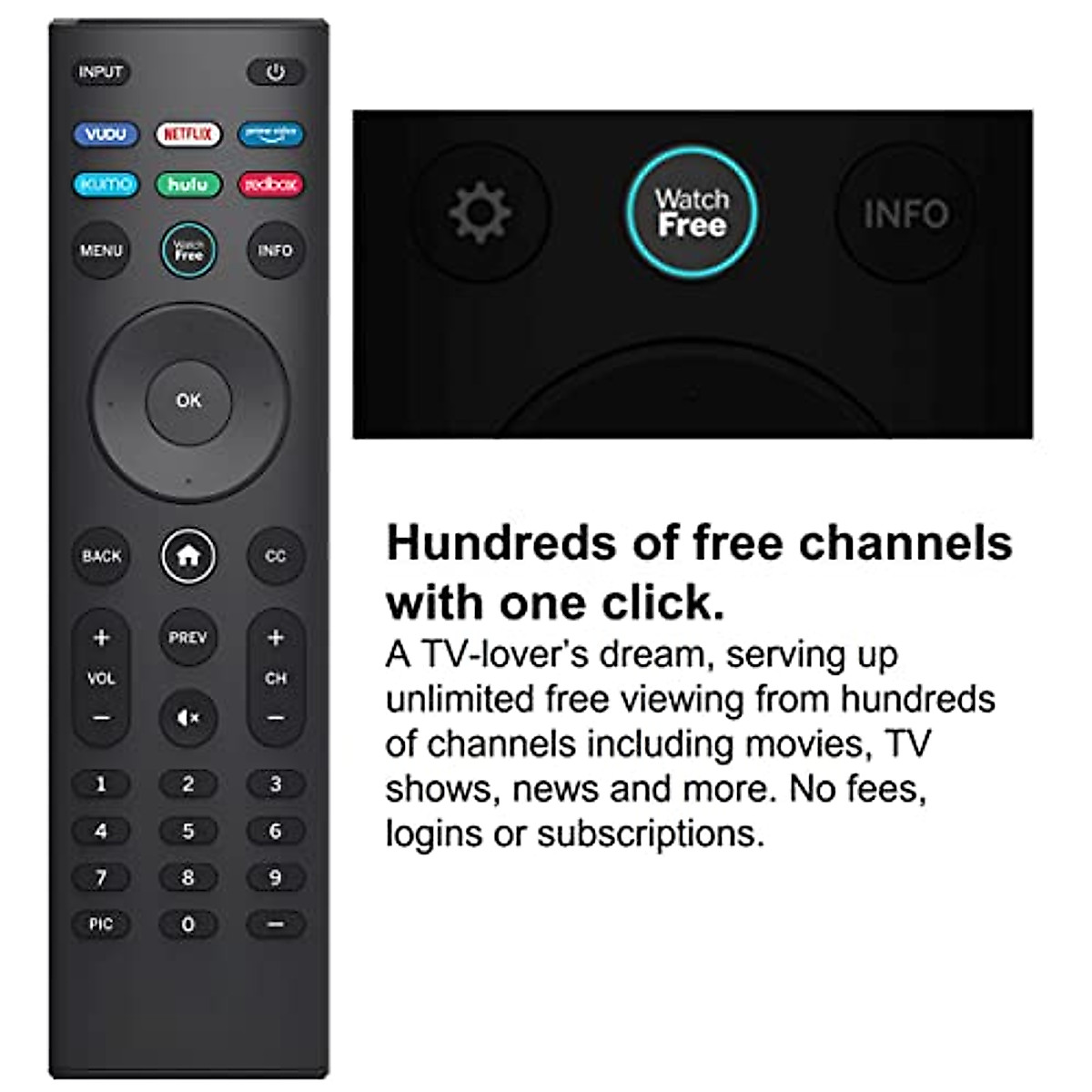 Universal Remote Control, XRT140 Smart TV Remote Compatible with VIZIO All LED LCD HD 4K UHD HDR Smart TVs