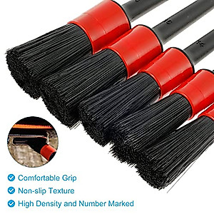 18Pcs Auto Car Detailing Brush Set, Car Cleaning Tools Kit with Long Rim Brush, Detail Brushes, Vent Brush, Polishing Pads, Wash Mitt, Towels for Clean Wheels, Dashboard, Engine, Carpet, Air Vents