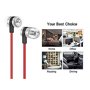 LUXEAR Earbuds with Microphone, in-Ear Stereo Headset Earphones with Remote Control Clear Sound, Noise-isolating, Ergonomic Comfort-fit, for All Android Smartphone(Red)