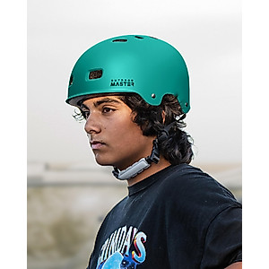 OutdoorMaster Skateboard Cycling Helmet - Two Removable Liners Ventilation Multi-Sport Scooter Roller Skate Inline Skating Rollerblading for Kids, Youth & Adults - M - Sea Green