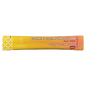 EVERYDAZE Essential Collagen Solution Jelly Stick | Vegan Collagen Peptide | Mango | 10 Packs | Hair, Skin, Nails, Beauty, Bone, Joint Health | Vitamins, Minerals, Antioxidants for Men & Women