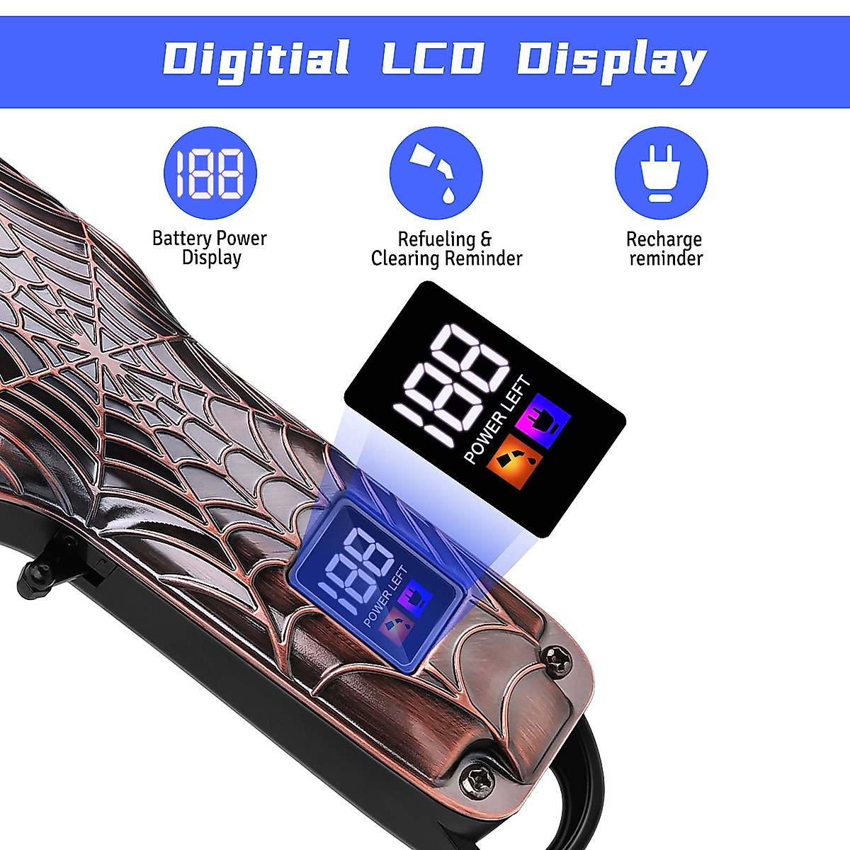 Hair Clippers Cordless Hair Trimmer for Men Barber Clippers with T-Blade Beard Trimmer 6 Guide Combs Fast-Charge, Haircut Machine for Barbers Family