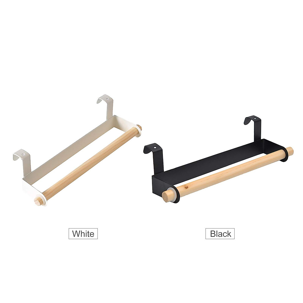 IUPPA Wood Bath Towel Rack Kitchen Storage Over Cabinet Towel Bar Bathroom Shelves on Inside or Outside of Doors Towel Holder Rustproof Iron Towel Shelf