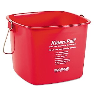 San Jamar Kleen-Pail® Plastic Cleaning Bucket 6 Quarts Red (Pack of 12)